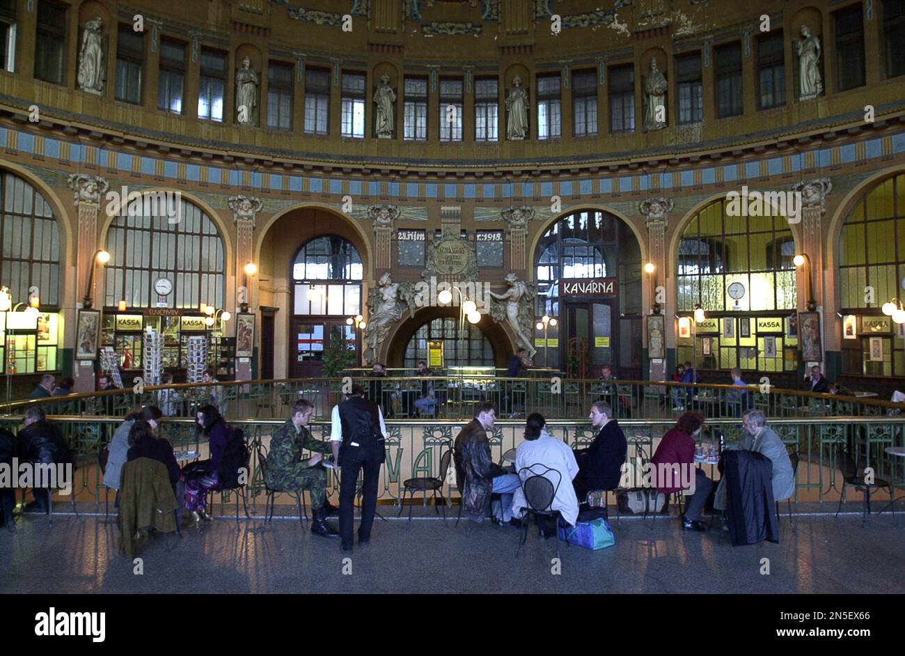 Prague Railway Station in the Czech Republic with it's Art Nouveau ...