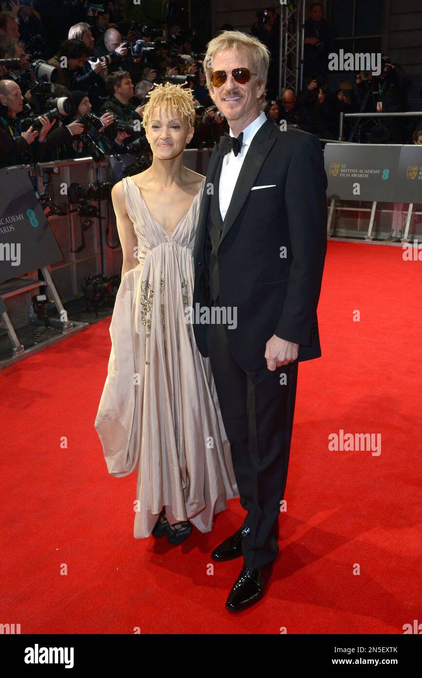 Caridad Rivera and actor Matthew Modine pose for photographers on the ...