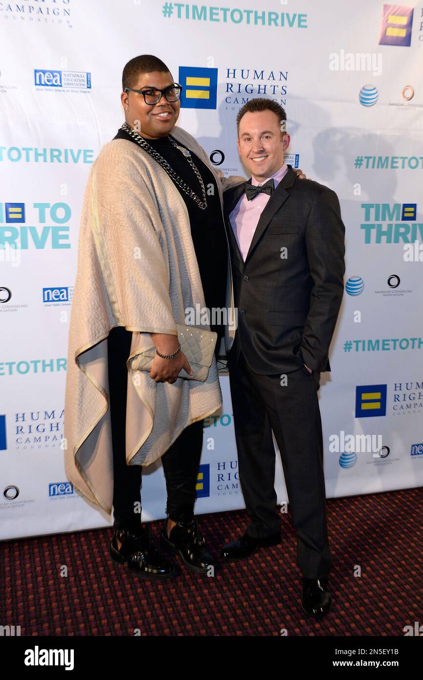 From left, Earvin 'EJ' Johnson III and HRC Director of the Youth Well ...