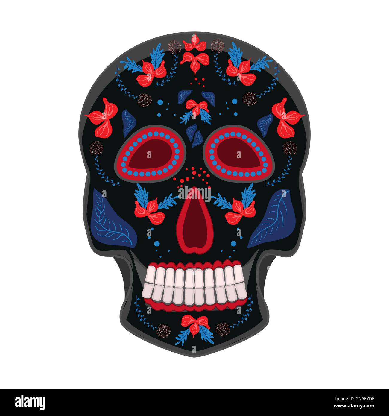 Mexican sugar skull. Dia de Los Muertos. Day of The Dead. Mexico folk ...
