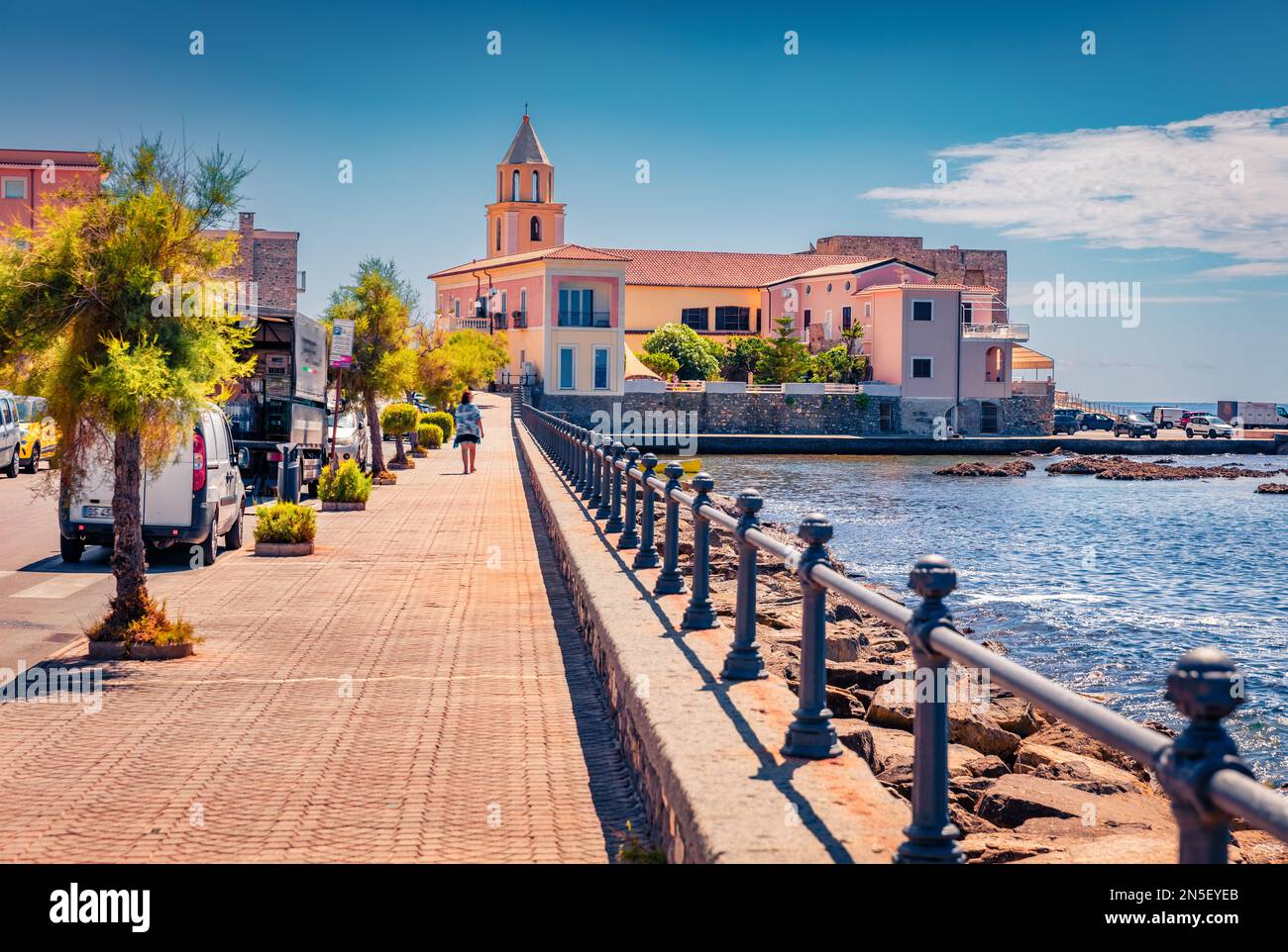 Sunny day on the Mediterraneanm coast of Italy. Captivating summer ...