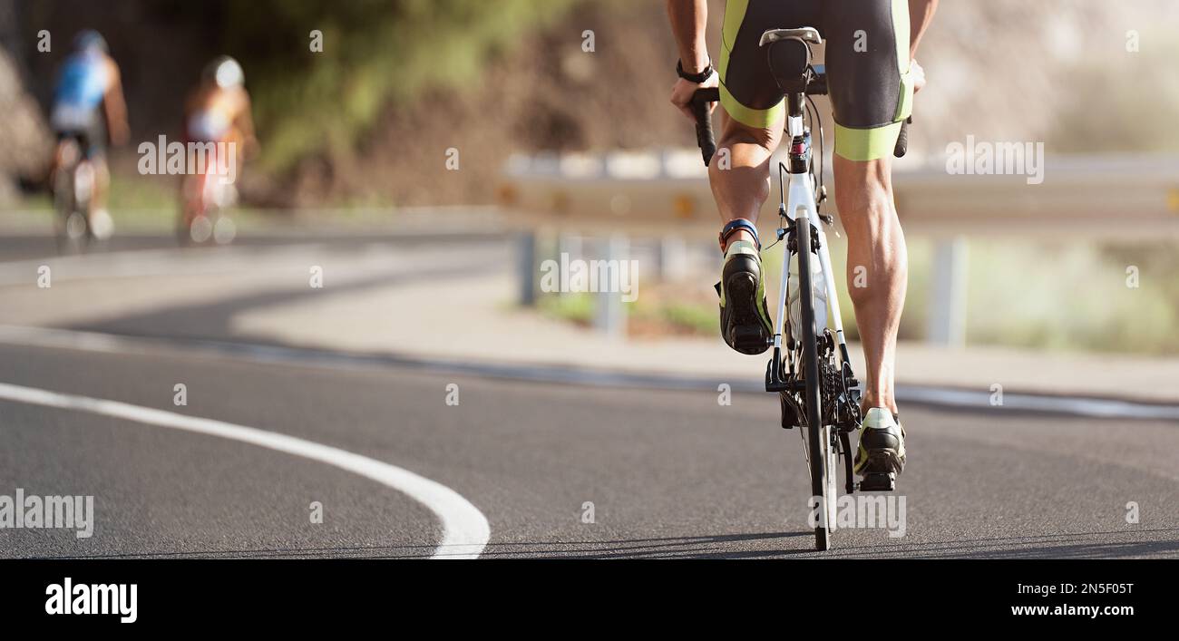 Cycling competition, cyclist athletes riding a race at high speed Stock ...