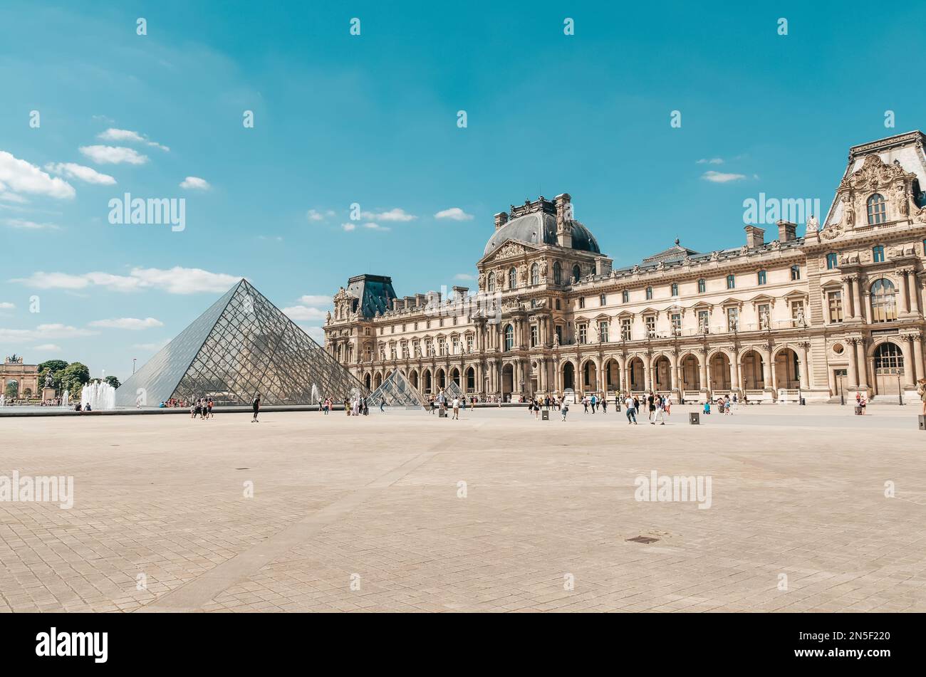 The Louvre Museum in Paris, France. This central landmark of Paris is ...