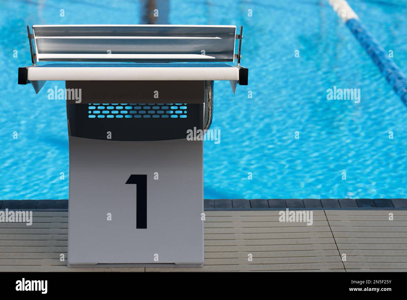 Starting platforms with number 1 for swimming races and competitions ...