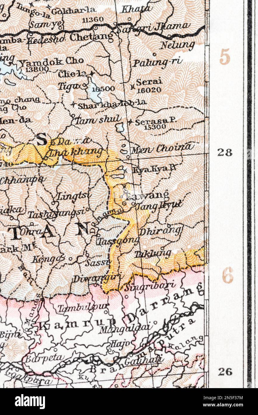 Map location tawang hi-res stock photography and images - Alamy