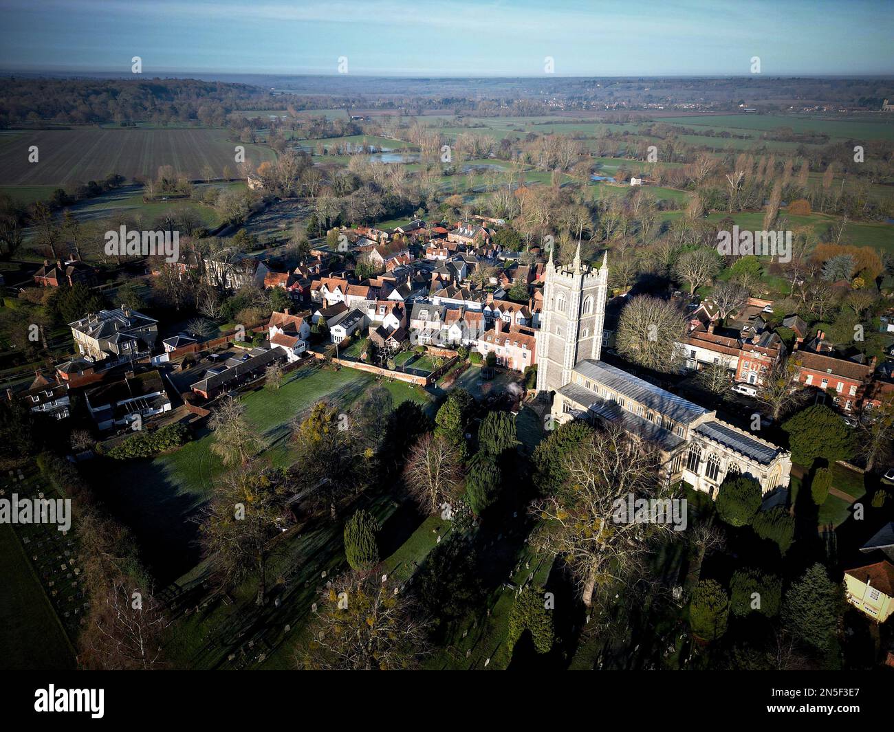 Aerial photo of Dedham in the Dedham Vale Area of Natural Beauty ...