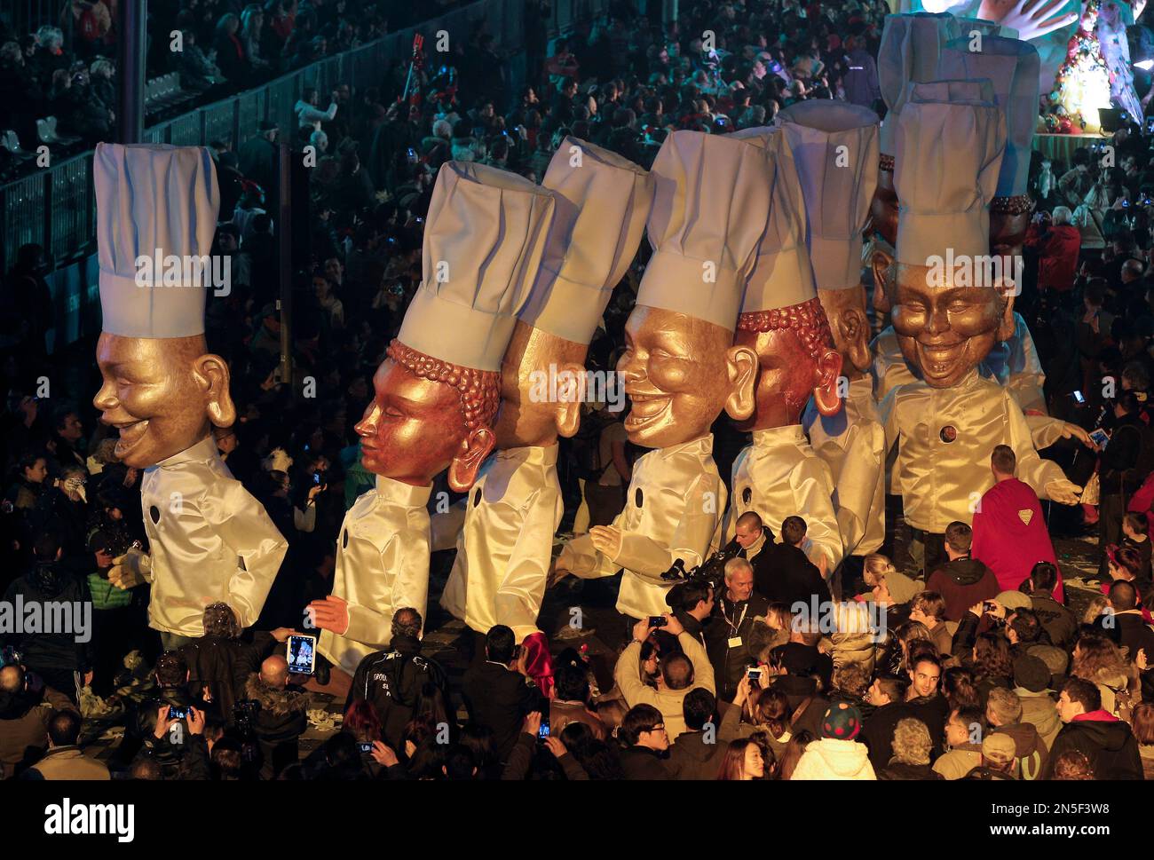 Big heads showing Chefs of kitchen parade during the 130th edition of ...