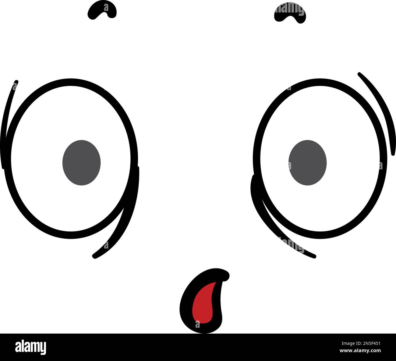 Confused expression. Comic shocked face retro emoji Stock Vector Image ...