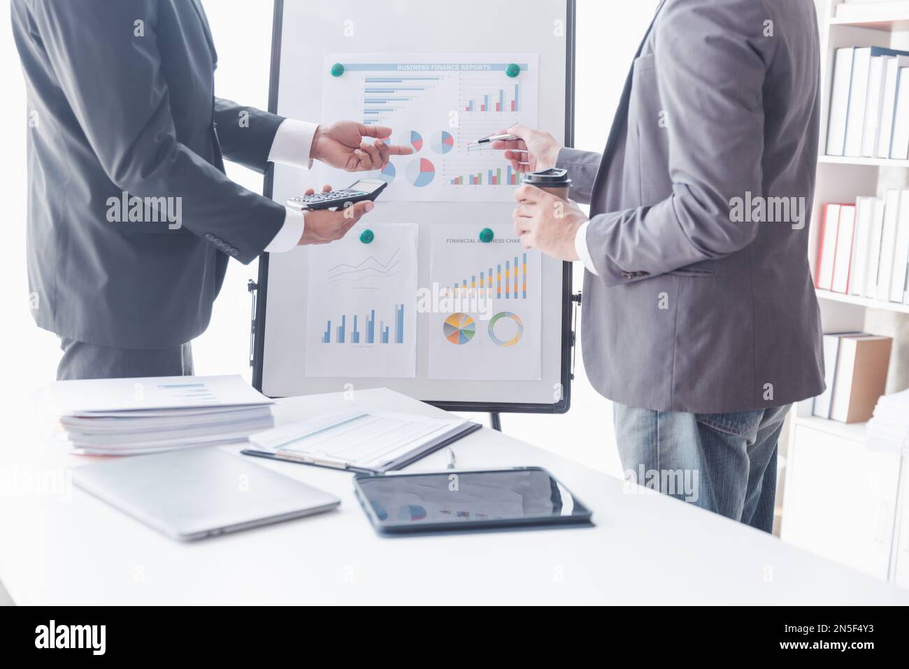 Finance and investment concept, Businessman present business finance ...