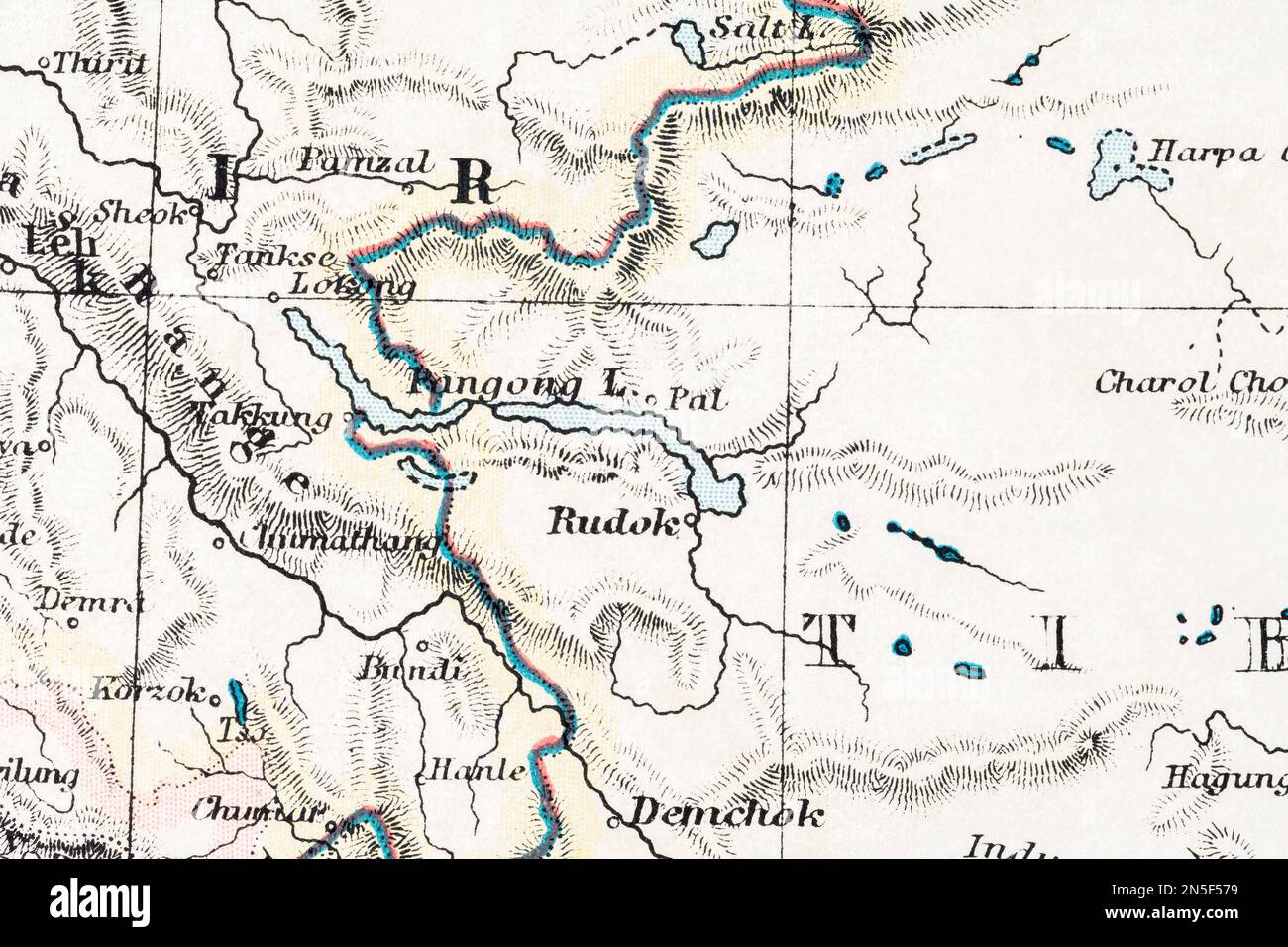 Map of pangong lake hi-res stock photography and images - Alamy
