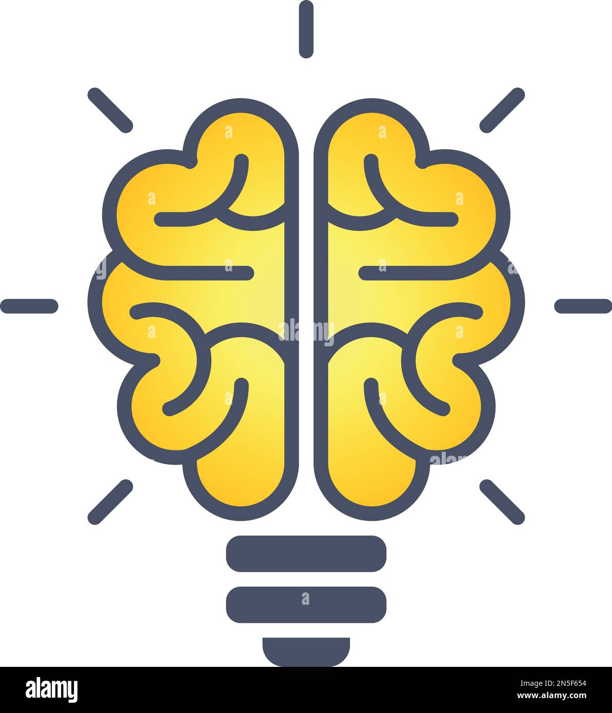 Brain light bulb icon. Idea symbol. Brainstorm sign Stock Vector Image ...