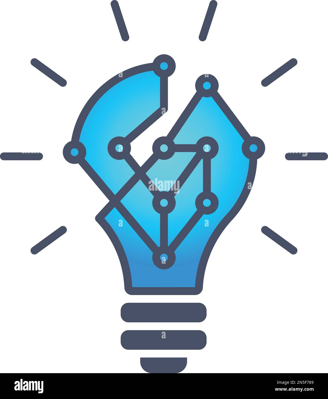 Innovation logo. Scientific idea icon. Blue light bulb Stock Vector ...