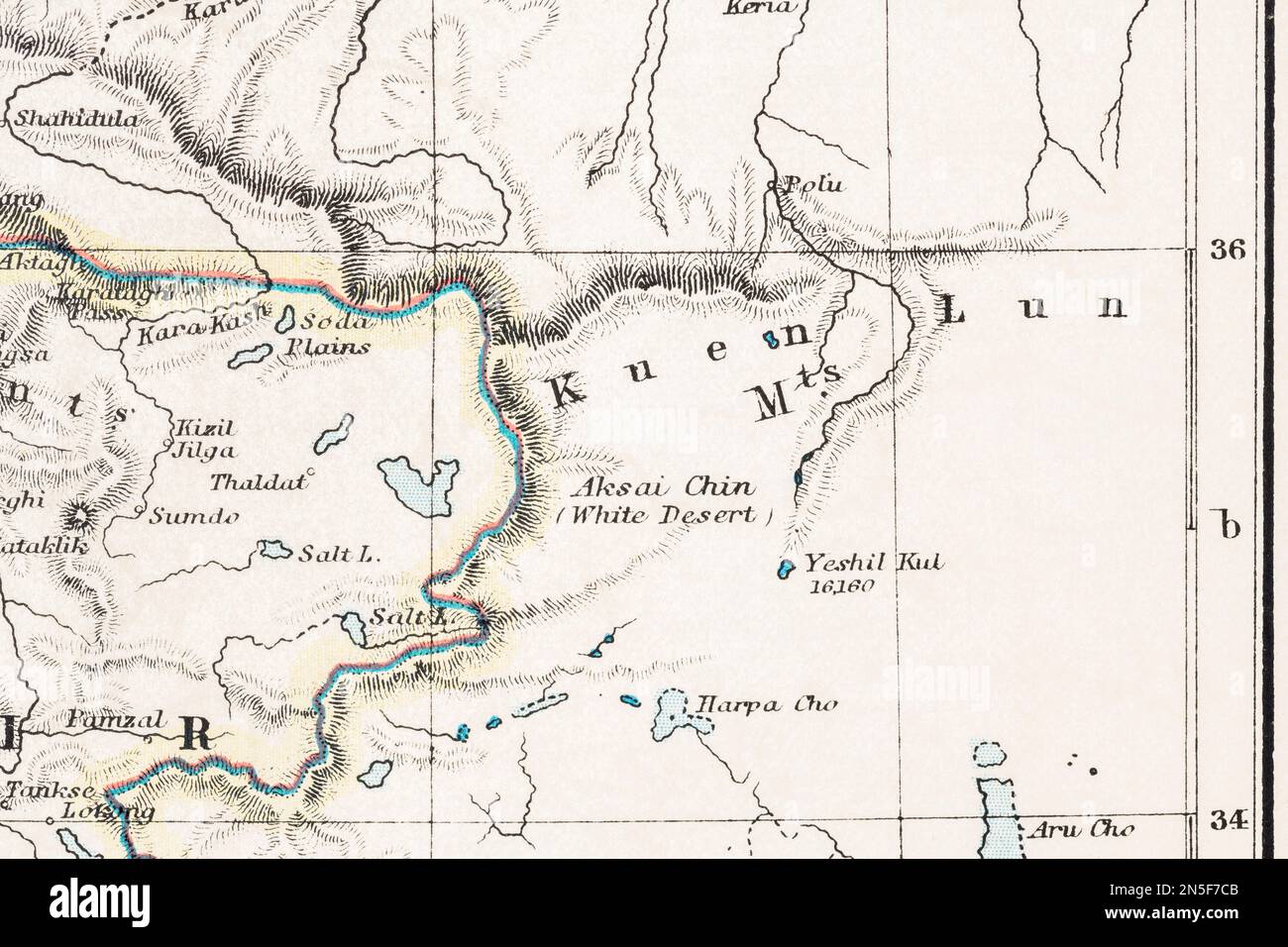 Map of aksai chin hi-res stock photography and images - Alamy