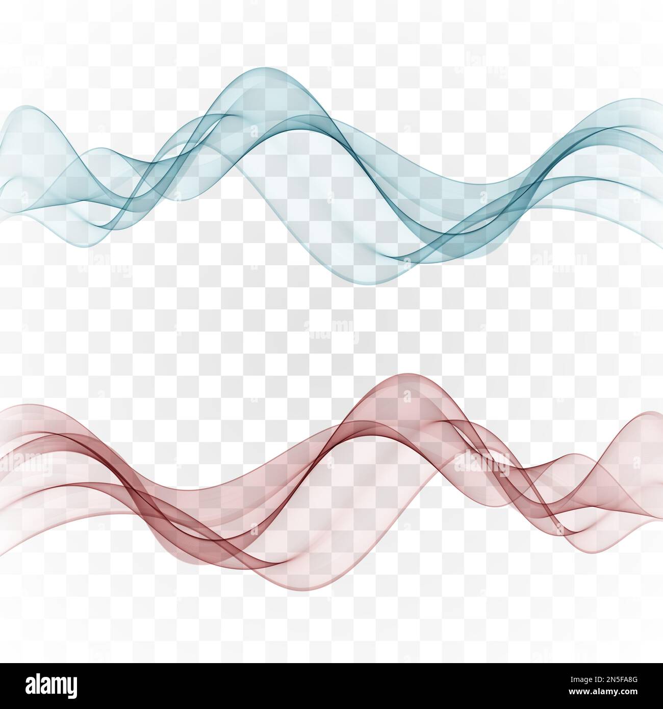 Blue and red flow transparent wave, smoky wave, design element background set Stock Vector Image ...