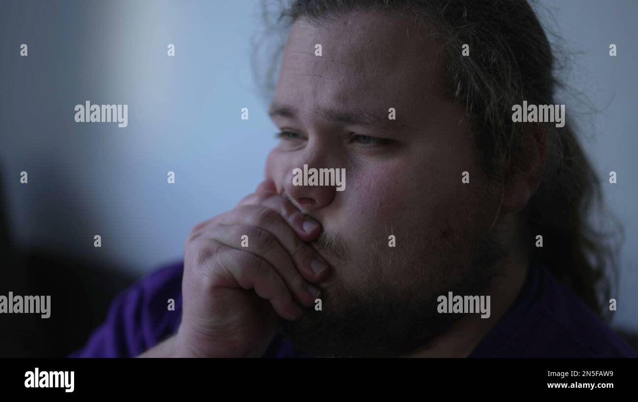 Portrait overweight man suffering hi-res stock photography and images ...