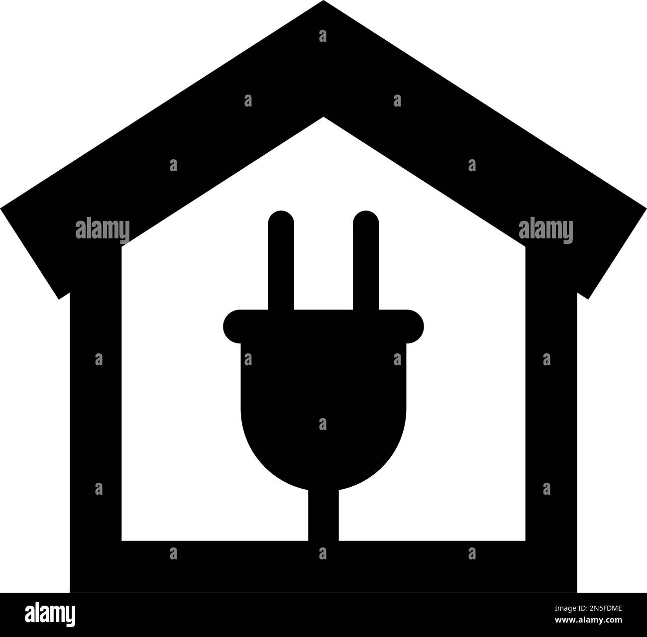 Home and outlet icons. Home charging station. Editable vector Stock ...