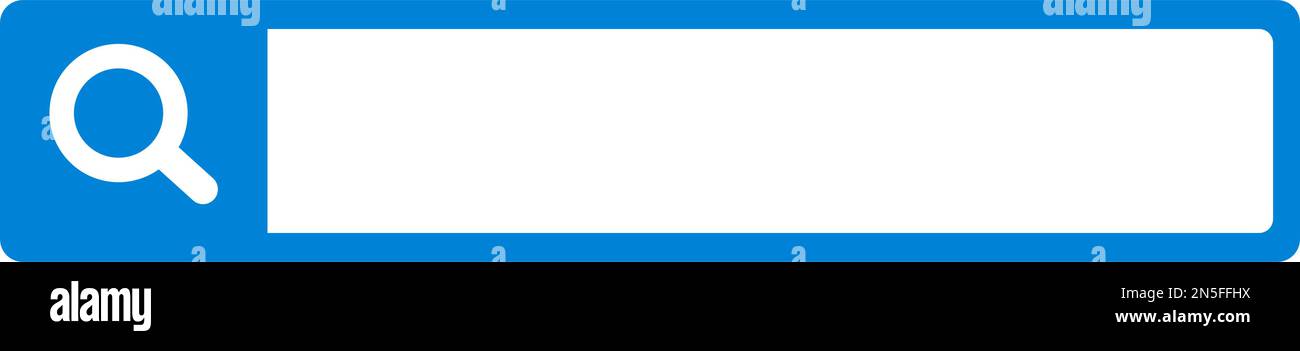Blue search bar icon with magnifying glass. Search box with copy space ...