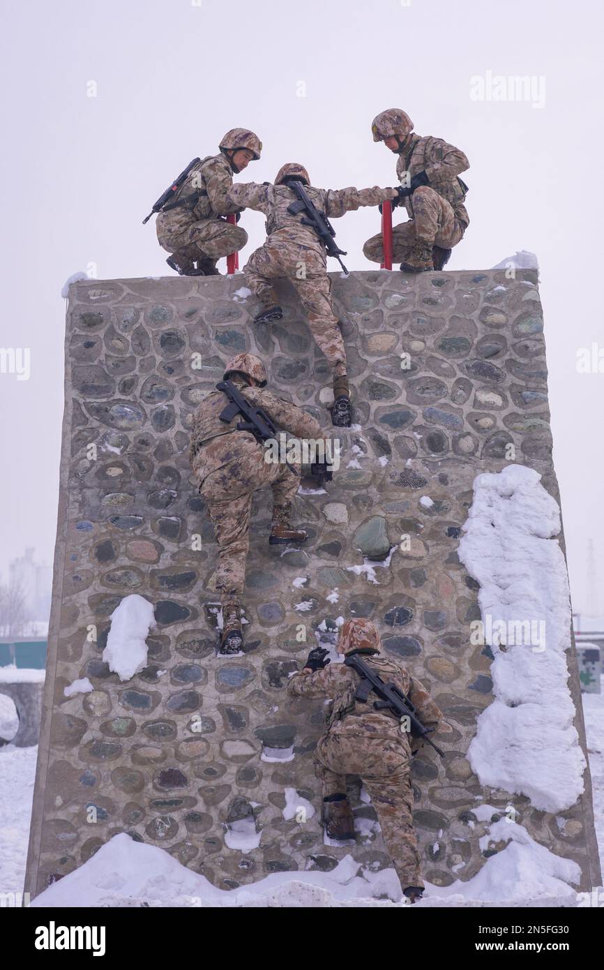 XINJIANG, CHINA - FEBRUARY 3, 2023 - A regiment of the Xinjiang ...