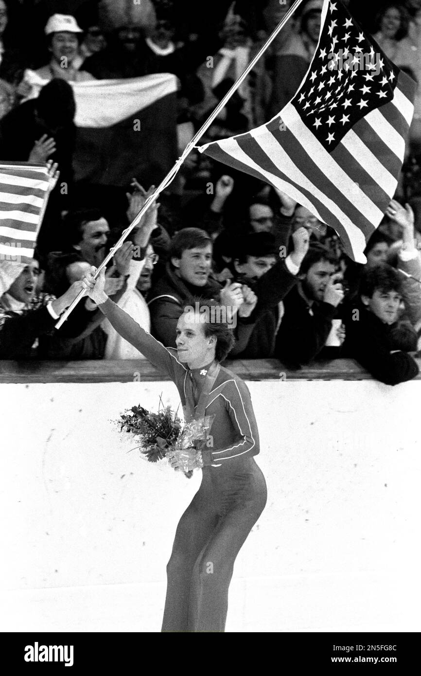 FILE - In this Feb. 16, 1984 file photo, figure skater Scott Hamilton ...