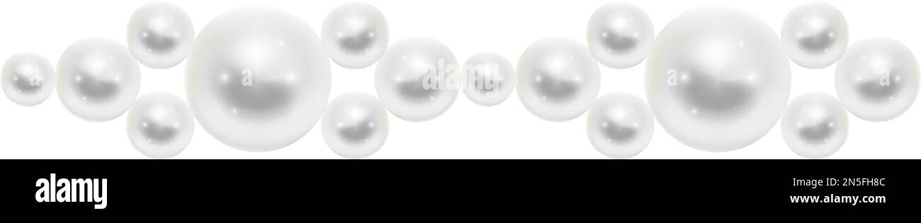 Pearl border. Realistic seamless jewelry necklace design Stock Vector ...