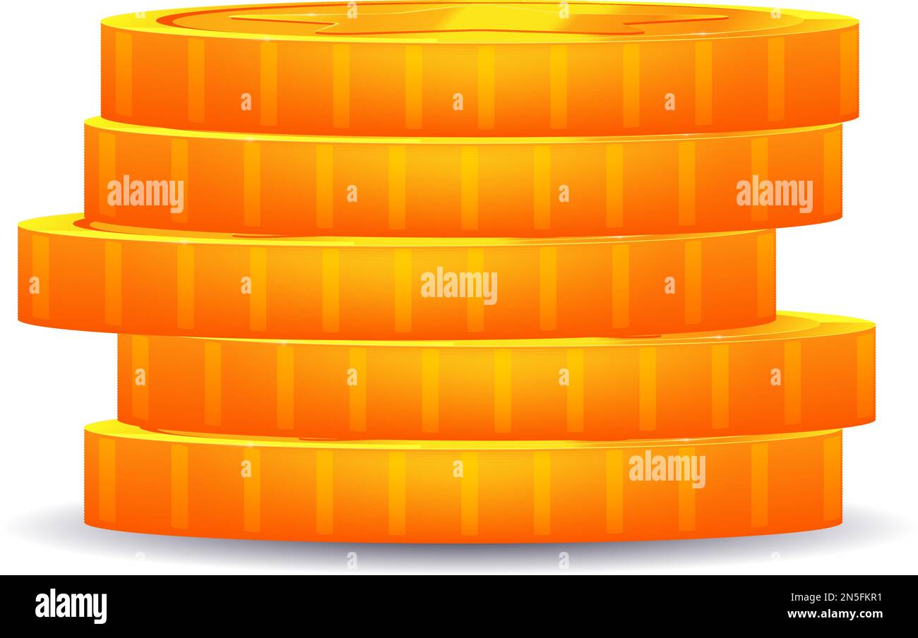 Gold coin stack icon. Cartoon game treasure Stock Vector Image & Art ...