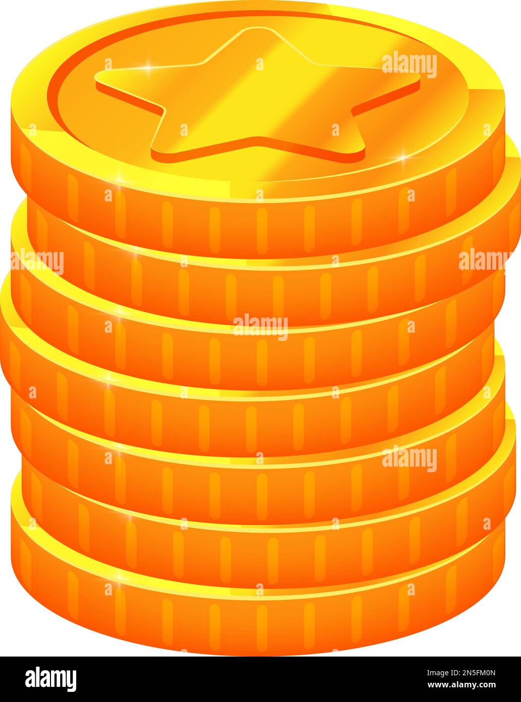 Money stack. Cartoon golden coins. Game treasure icon Stock Vector ...