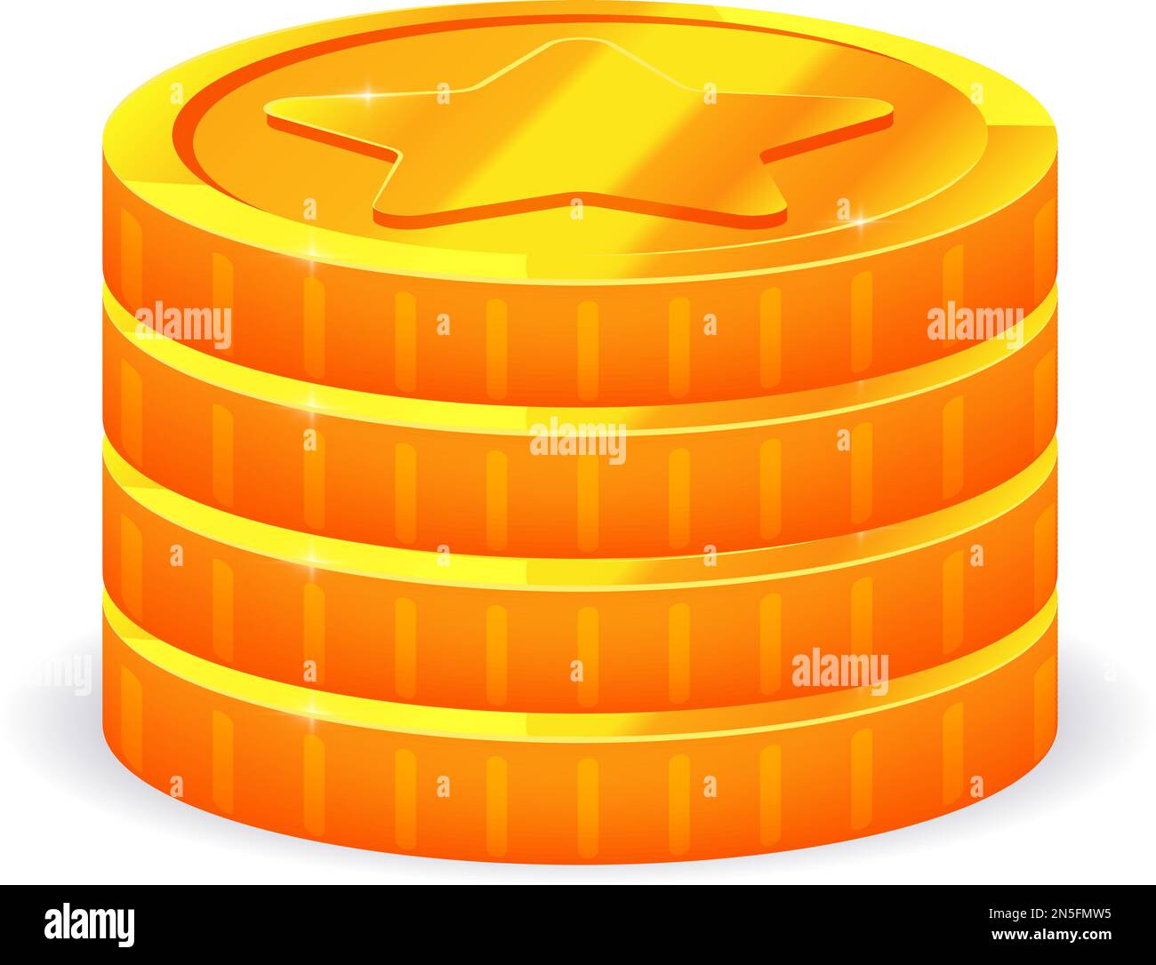 Coin stack. Wealth symbol. Cartoon golden icon Stock Vector Image & Art ...