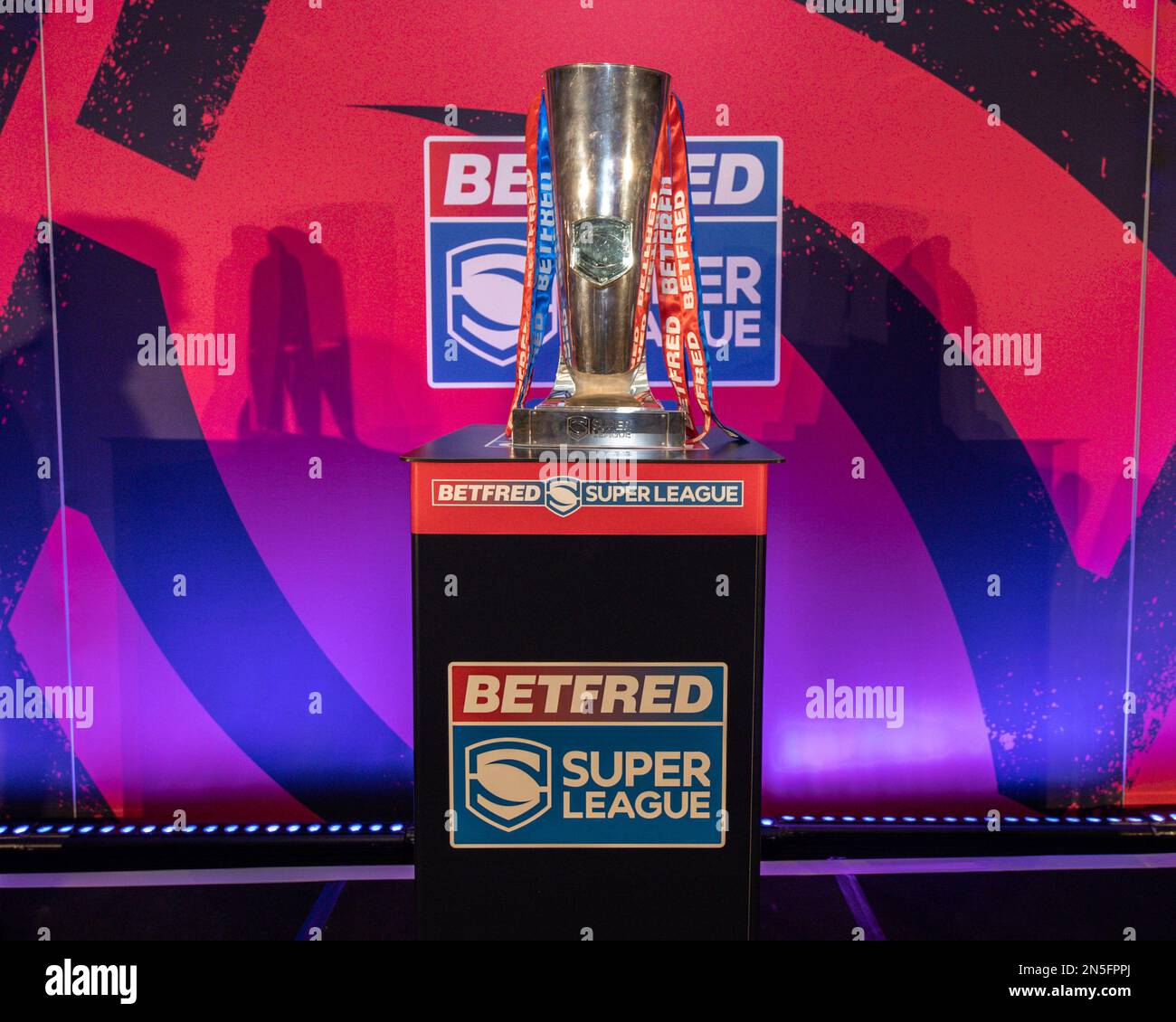 Mens Super League trophy during the Super League media launch at ...