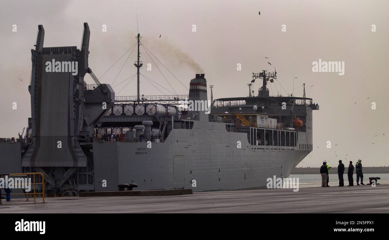American ship MV Cape Ray arrives at Naval Station in Rota, Spain, on ...