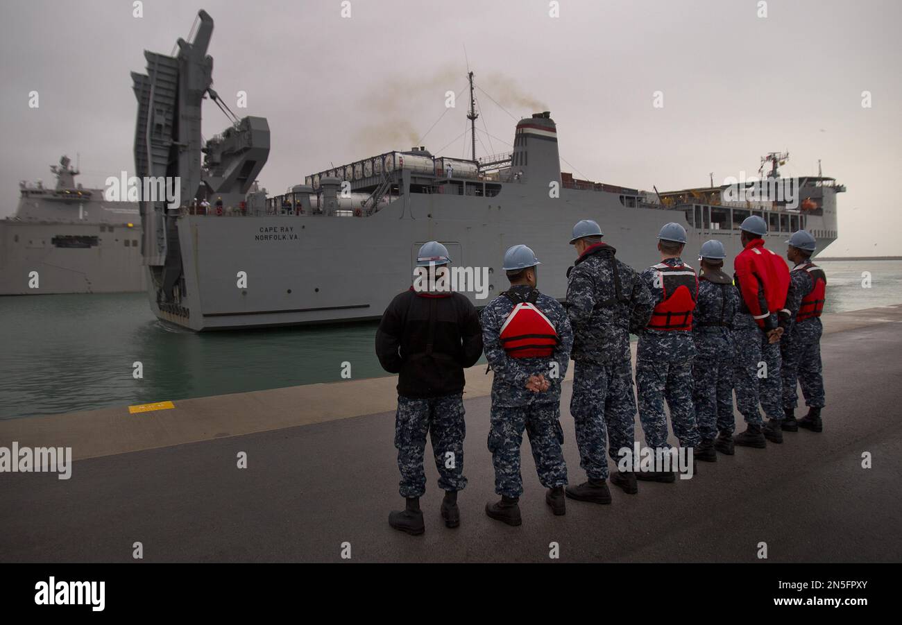 American ship MV Cape Ray arrives at Naval Station in Rota, Spain, on ...