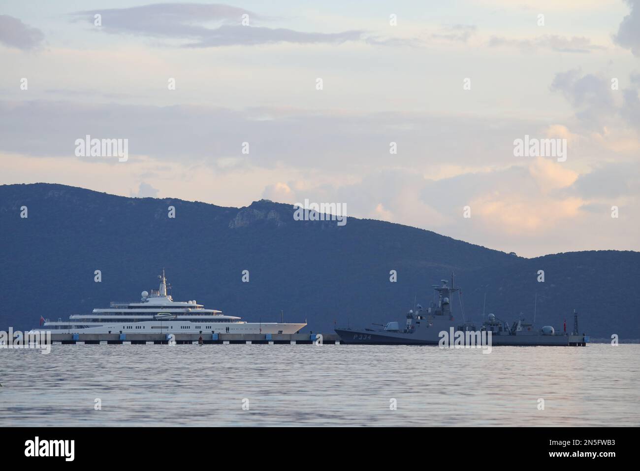 Bodrum, Turkey, 15 January 2023: The giant superyacht Eclipse, owned by ...
