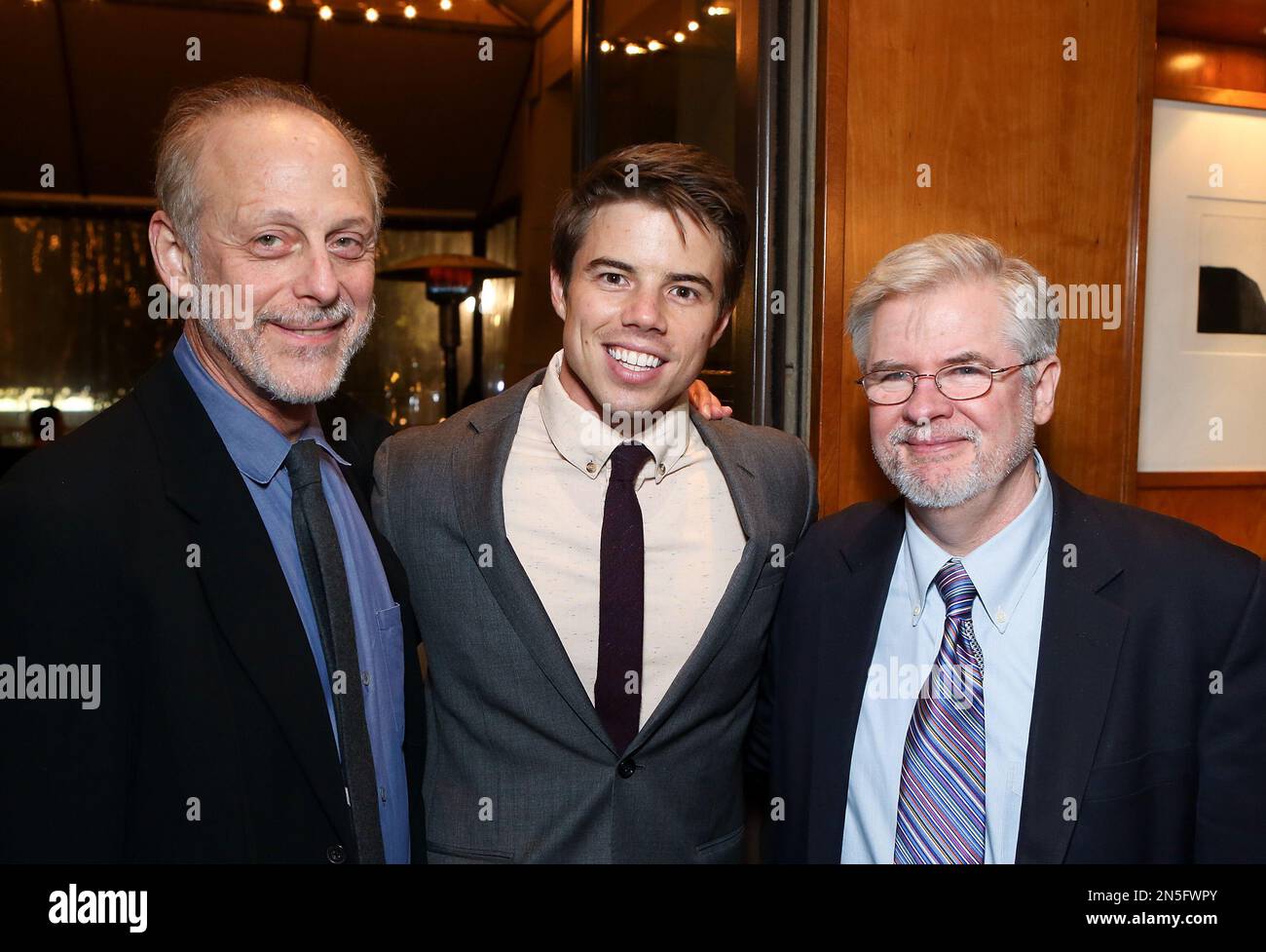 From left, cast members Mark Blum, David Hull and playwright ...