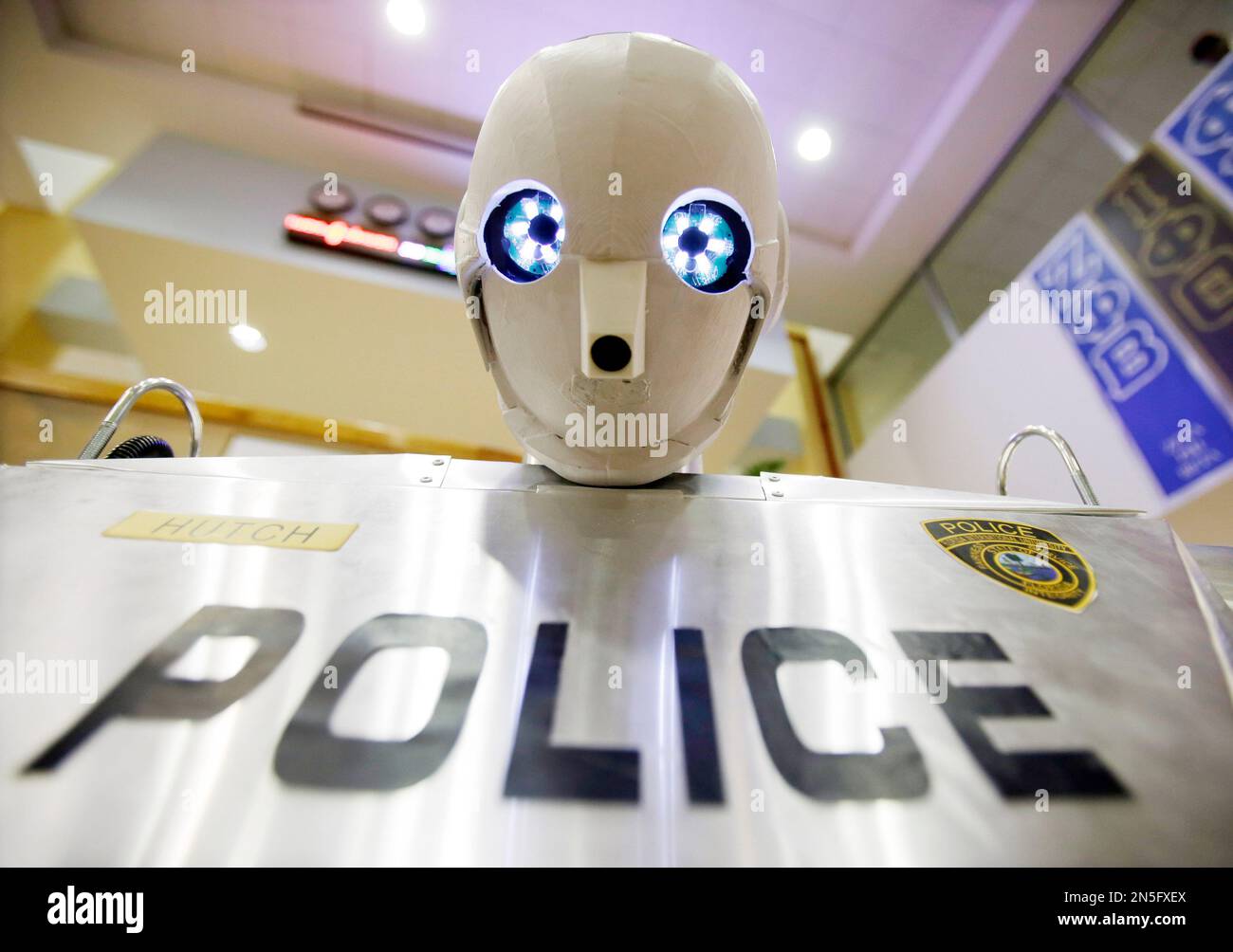 A TeleBot, which combines telepresence and robotics is shown during a ...