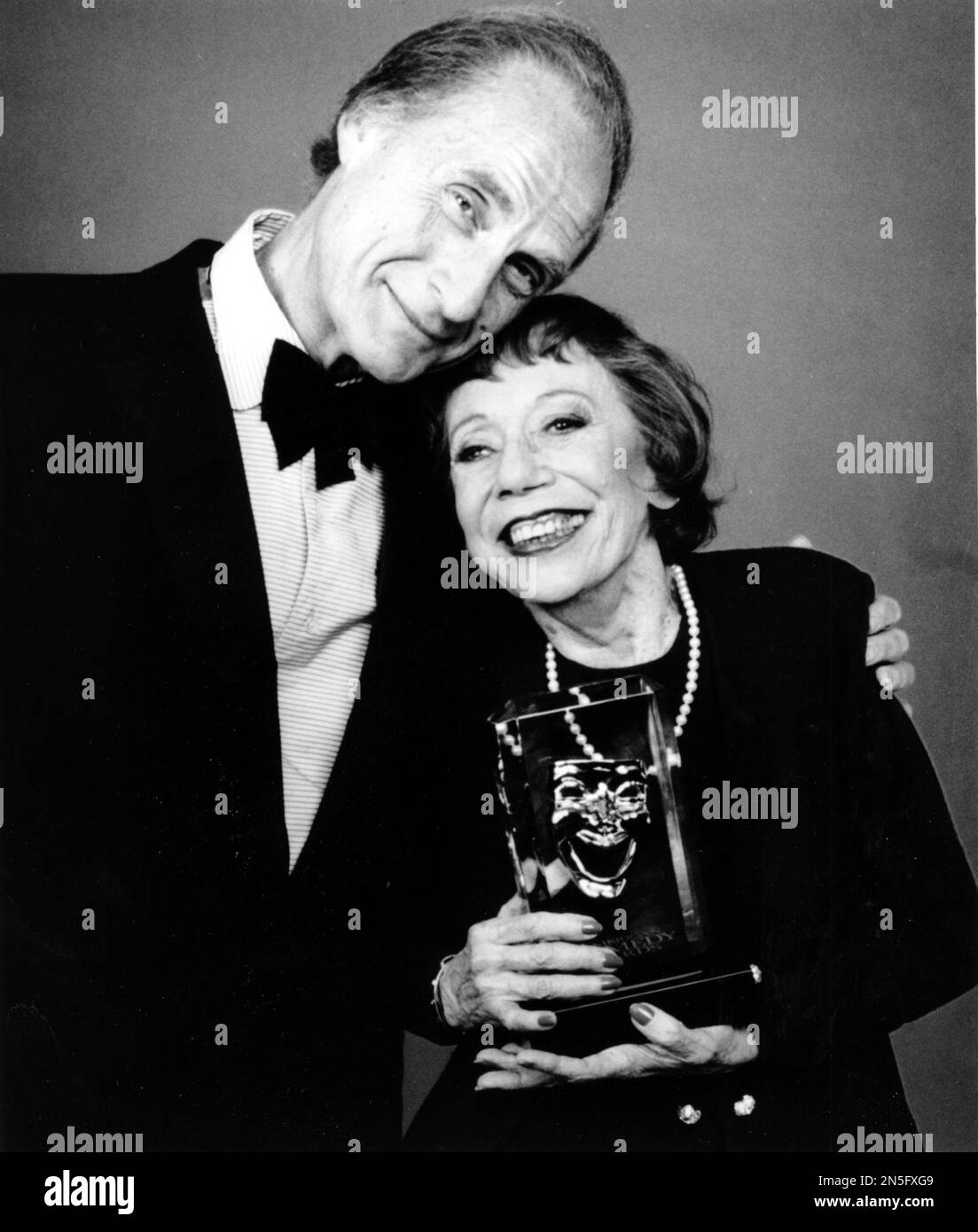 FILE - This May 18, 1988 file photo shows Imogene Coca, right, and Sid Caesar after Coca won the ...