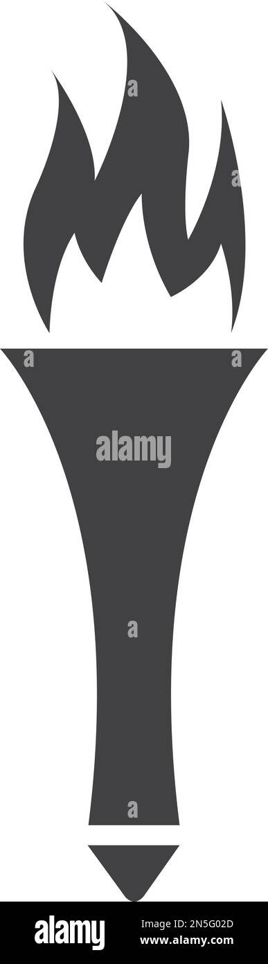 Torch flame black icon. Freedom symbol. Ceremony sign Stock Vector ...