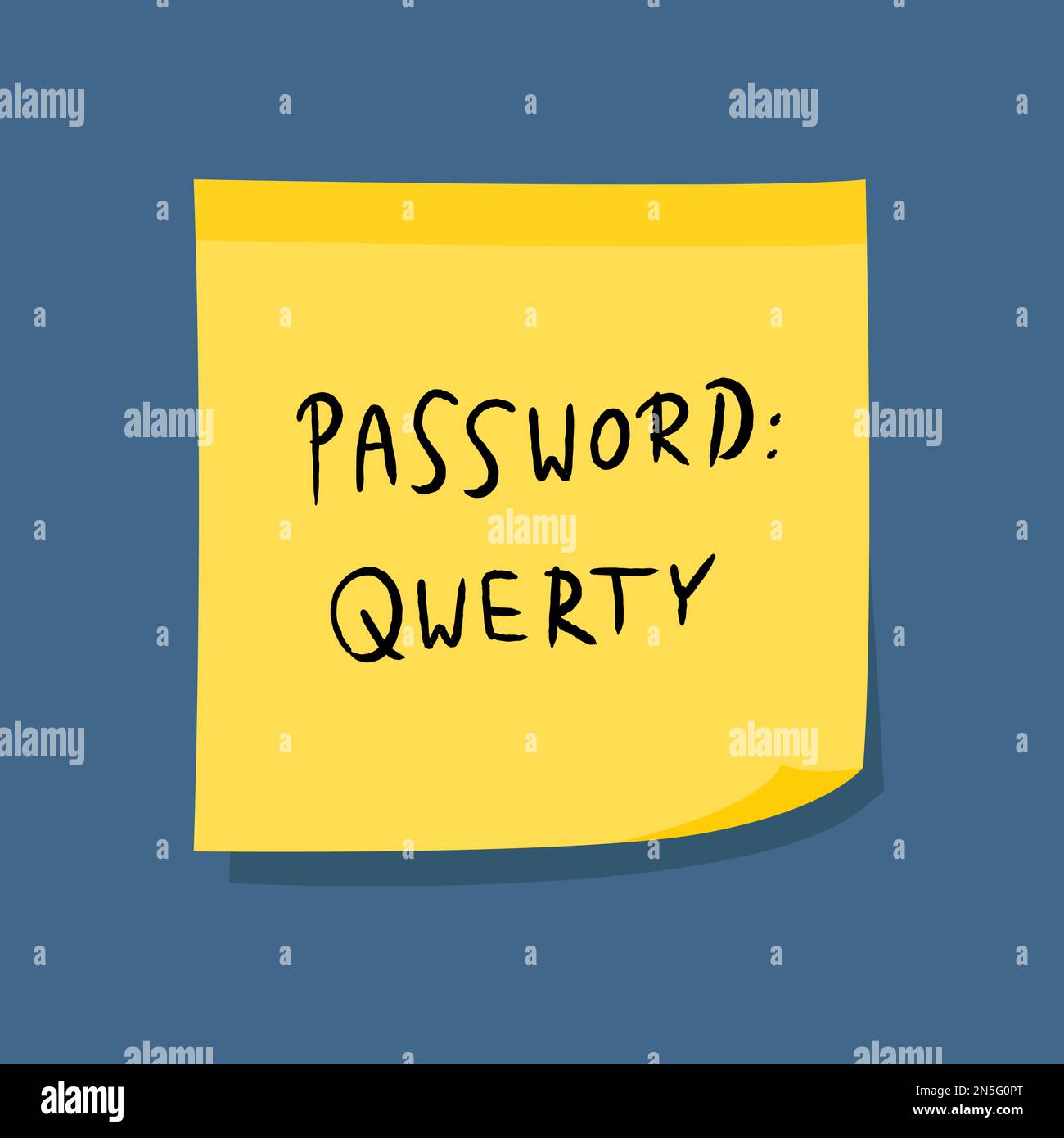 Easy password written down on a yellow sticky note. Yellow sticky note ... Easy password written down on a yellow sticky note. Yellow sticky note ...