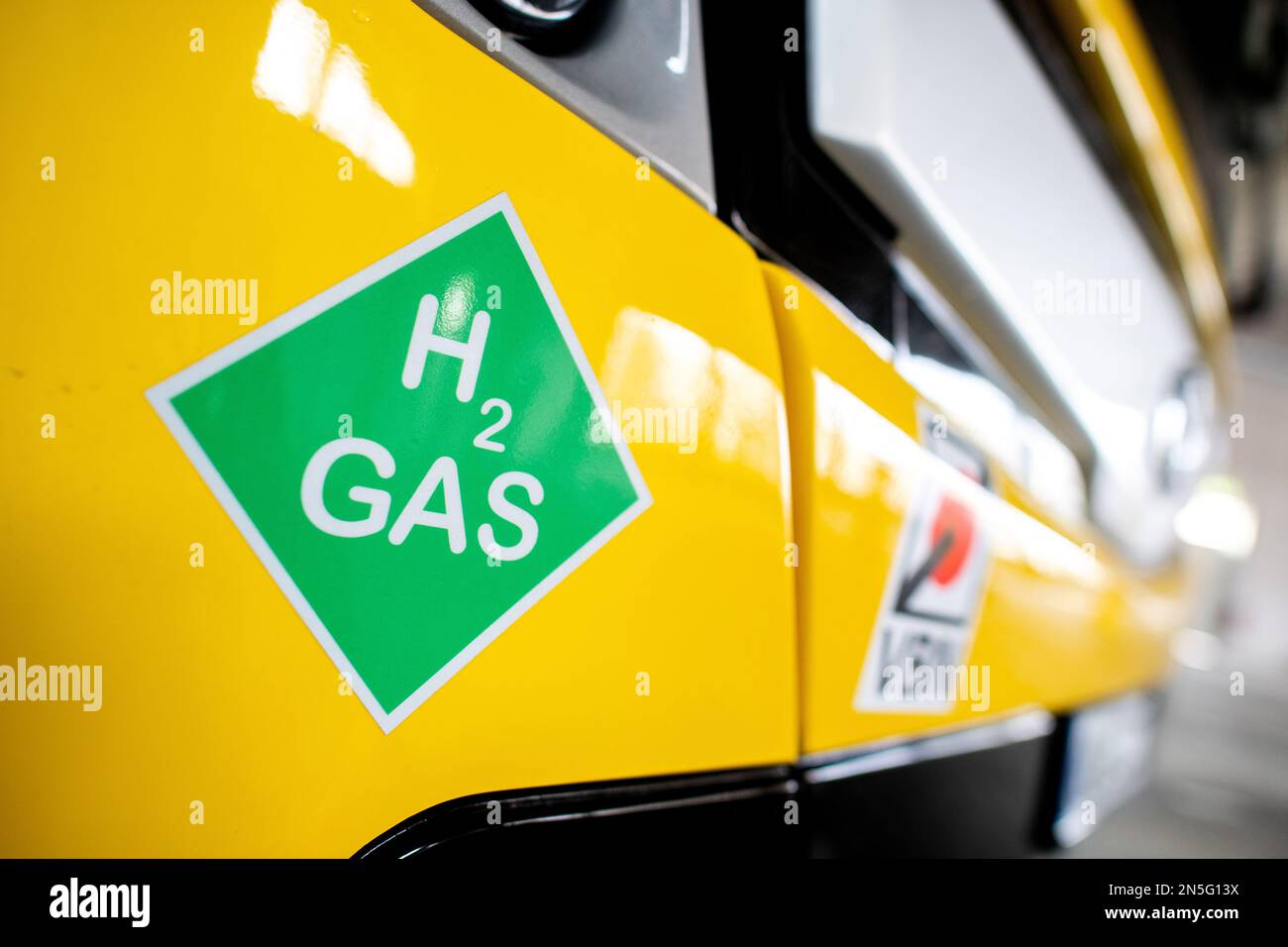 Oldenburg, Germany. 09th Feb, 2023. A green sticker with the ...