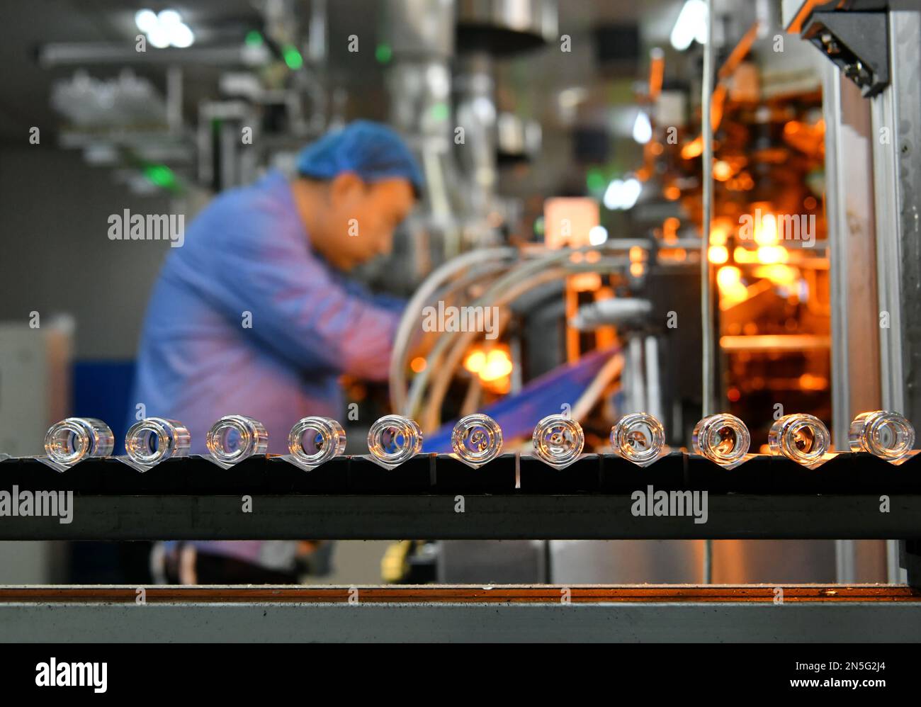 Shijiazhuang, China's Hebei Province. 8th Feb, 2023. A man works in the ...