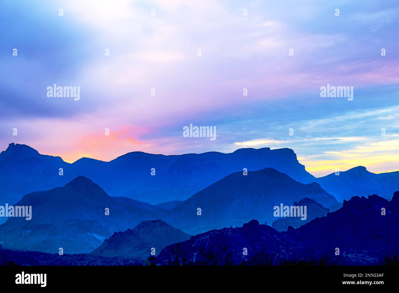 Mountain Layers Sunset Stock Photo - Alamy
