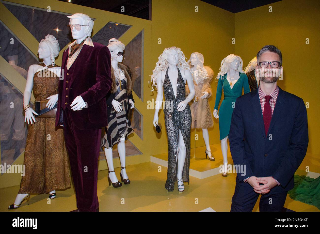 In this Saturday, Feb. 8, 2014 photo, costume designer Michael ...