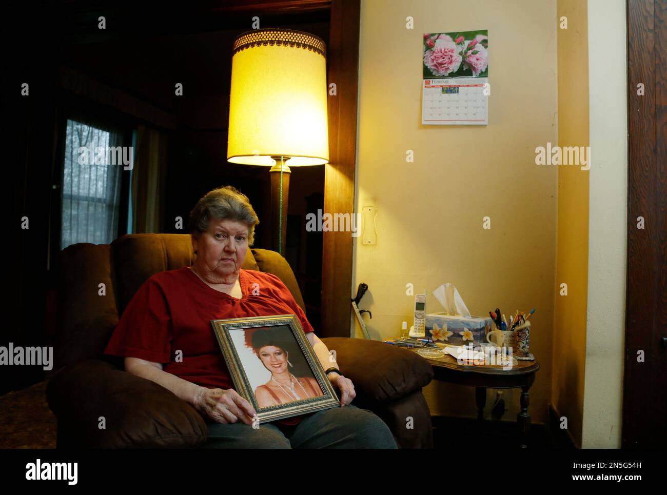 Leola "Lee" Peden poses for a photo Tuesday, Feb. 11, 2014, at her home ...