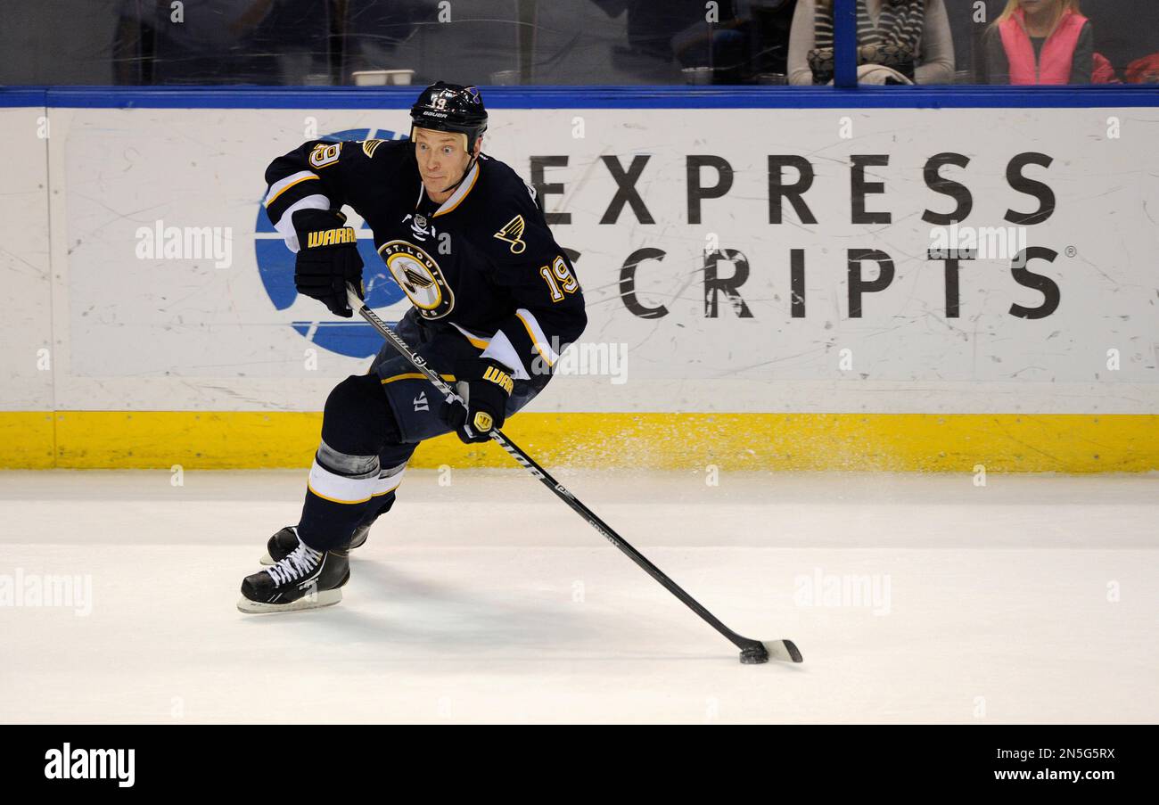 St. Louis Blues' Jay Bouwmeester (19) skates against the Nashville ...