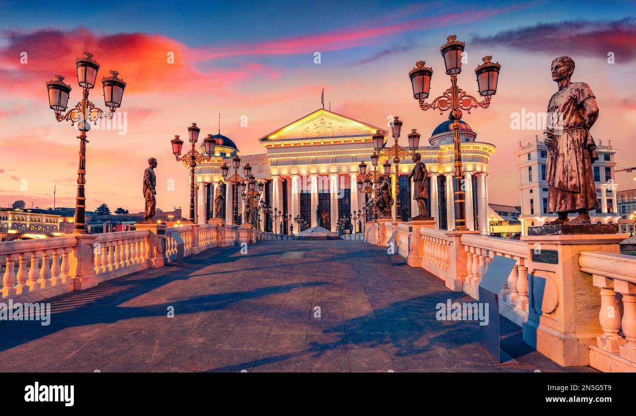 Сharm of the ancient cities of Europe. Impressive sunset in capital of ...