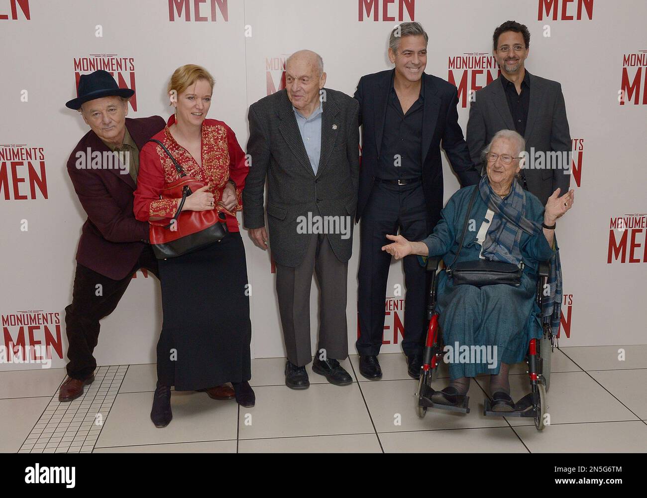 (L-R) Bill Murray,Harry Ettlinger, George Clooney, Olivier Bell and ...