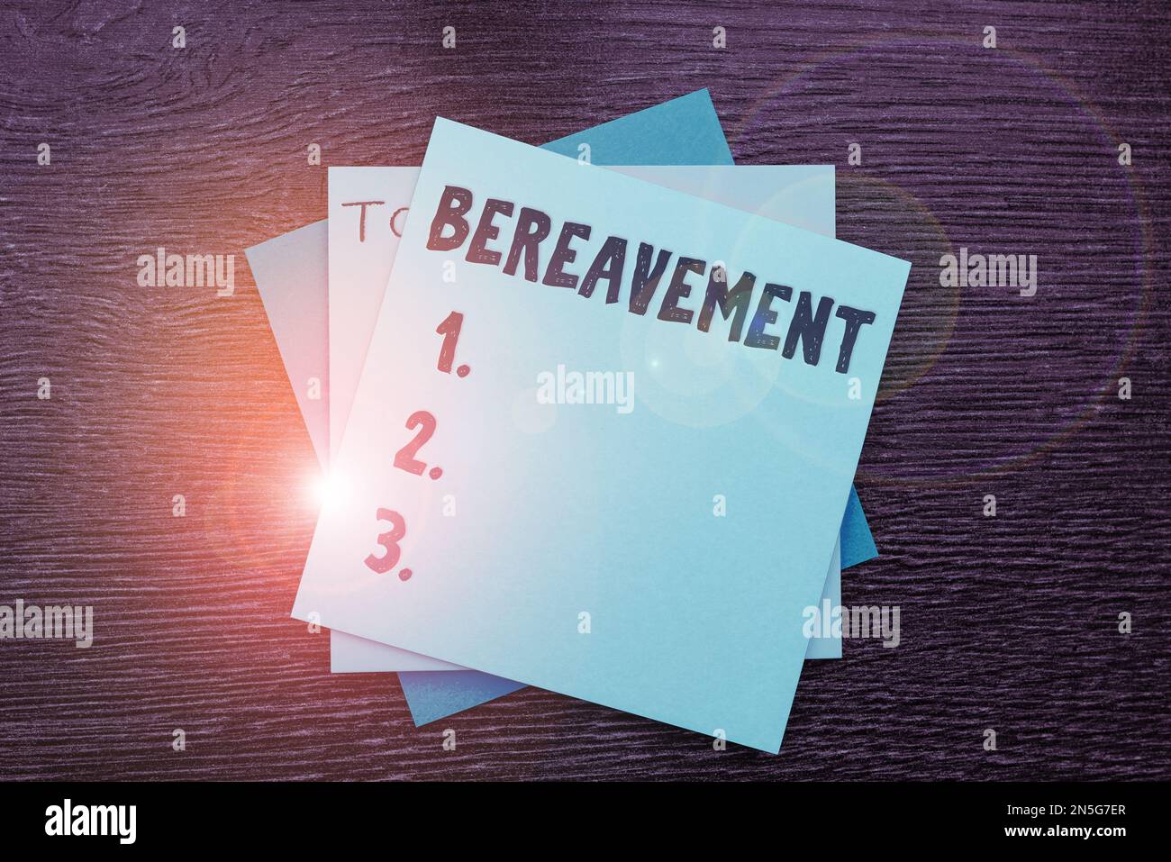 Conceptual caption Bereavement. Word Written on a period of mourning ...