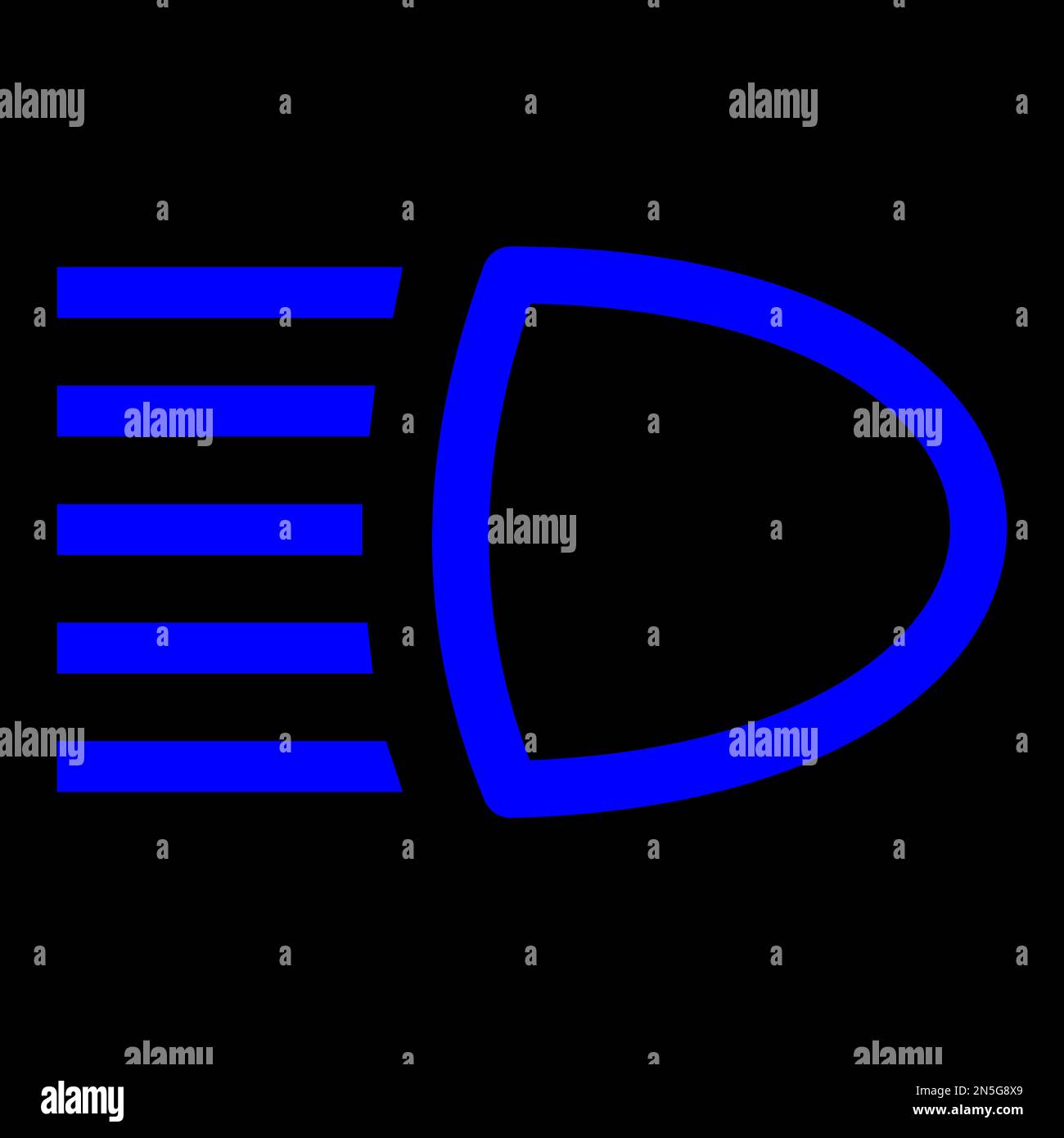 Blue vector graphic of dashboard warning light indicating the main ...