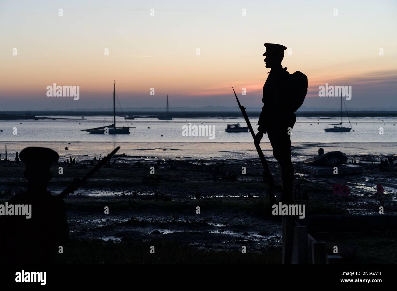 Sunset over the Essex island of Mersea Stock Photo - Alamy