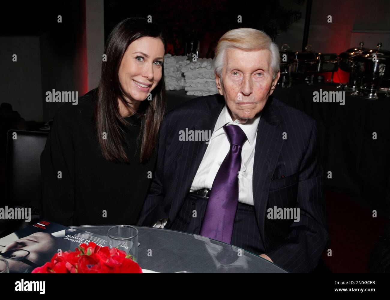 Sydney Holland, left, and Sumner Redstone attends The Hollywood ...