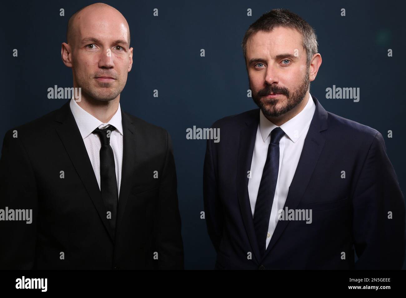 Rick Rowley and Jeremy Scahill pose for a portrait at the 86th Oscars ...