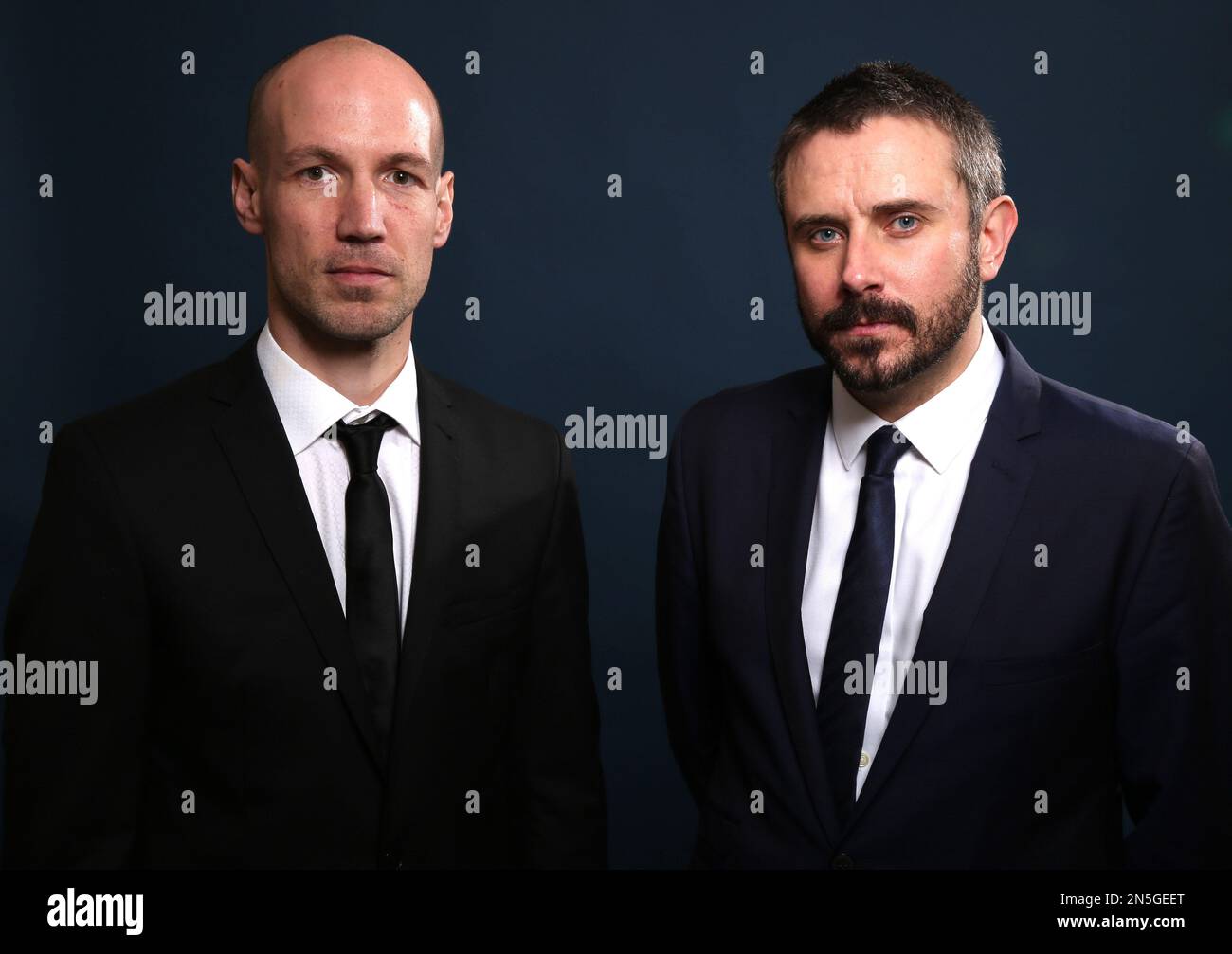 Rick Rowley and Jeremy Scahill pose for a portrait at the 86th Oscars ...